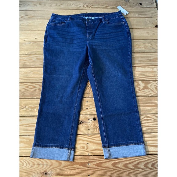 Denim&Co | Jeans | New Denim Co Slim Straight Cuffed Jeans Petite Size 2p Womens Blue | Poshmark